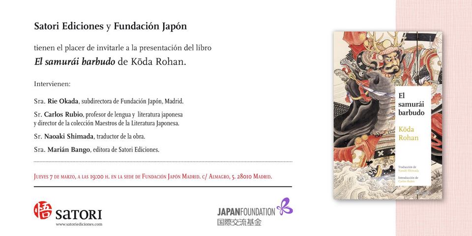 Presentación de "El samurái barbudo", de Koda Rohan