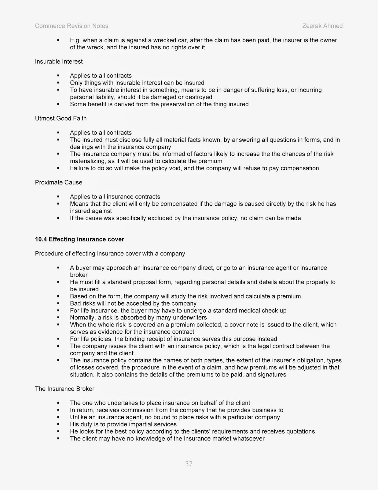 commerce revision notes o level