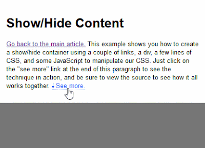 Membuat Show/ Hide Content Pada Posting Blog | Dunia Remaja