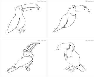 Four Coloring: Free printable Toucan coloring pages for kids