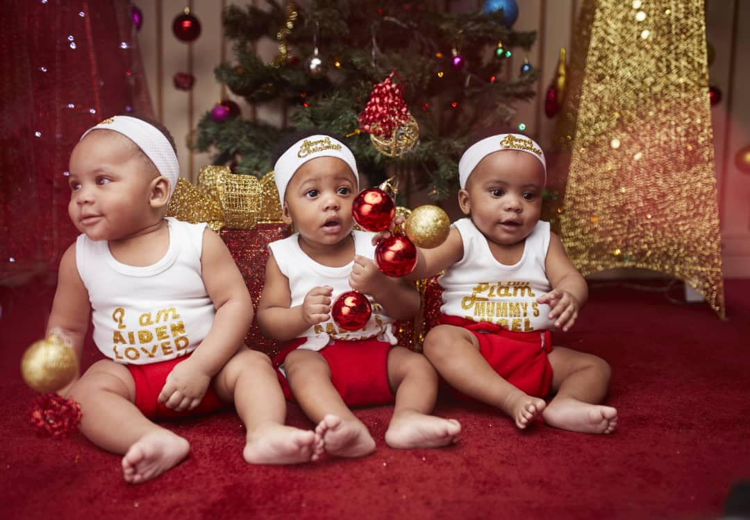 Pictures:Femi Fani Kayode Triplet Kids At Xmas