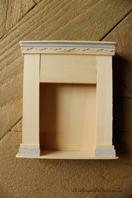 Cinderella Moments: Dollhouse 1/12 Fireplace Mantel Tutorial Cottage Style