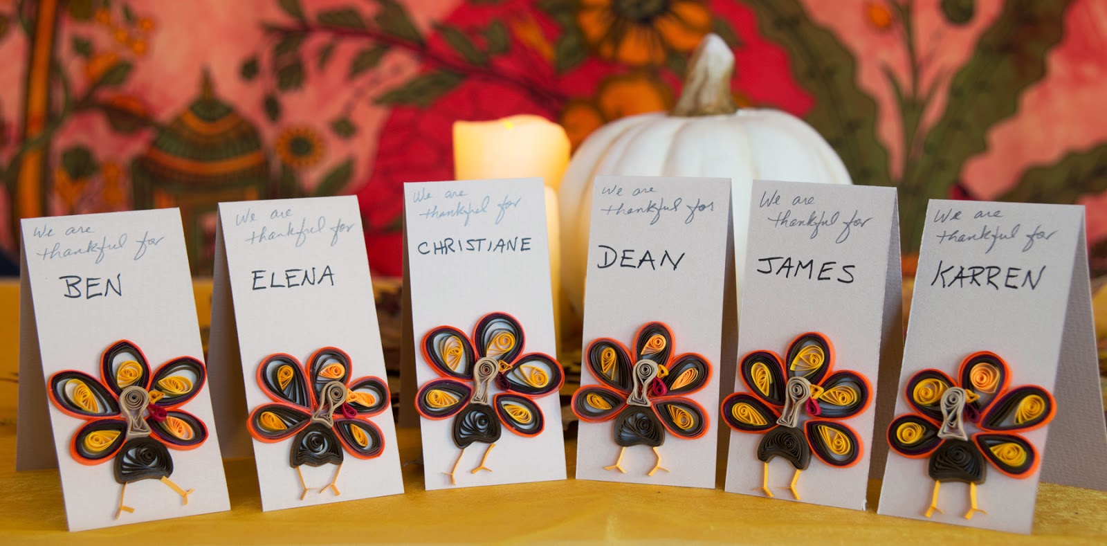 Quilling and Other Projects: Quilled Thanksgiving Turkey Placecard ...