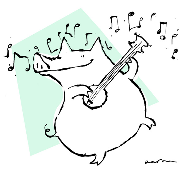 Dueling Banjo Pigs: Huw Aaron: Dancing Banjo Pig