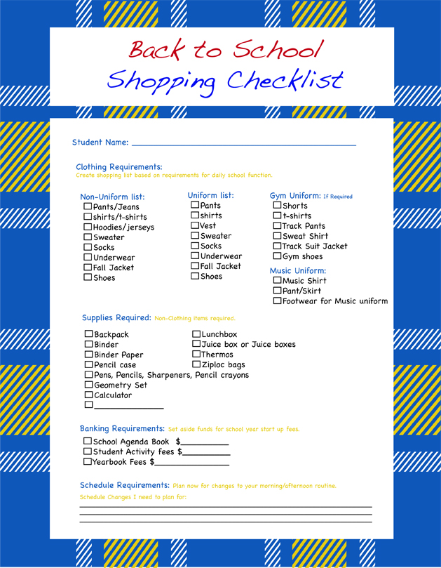 Make Your Life Organized: Back to School Check In