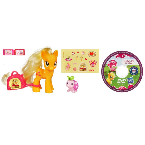 My Little Pony Traveling Single with DVD Applejack Brushable Pony | MLP ...