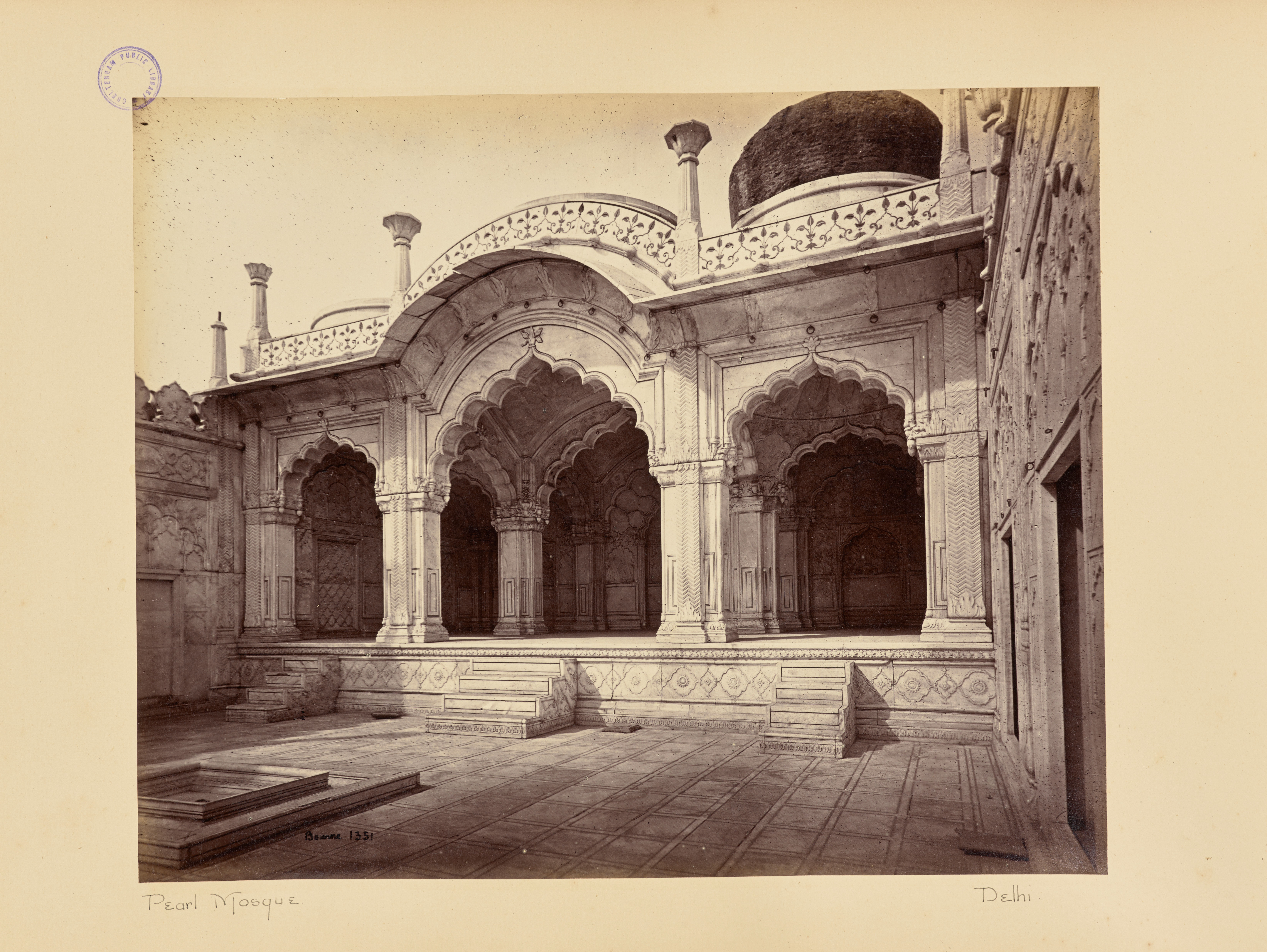 Motee Musjid (Pearl Mosque) - Red Fort, Delhi, Circa 1866 - Old Indian ...
