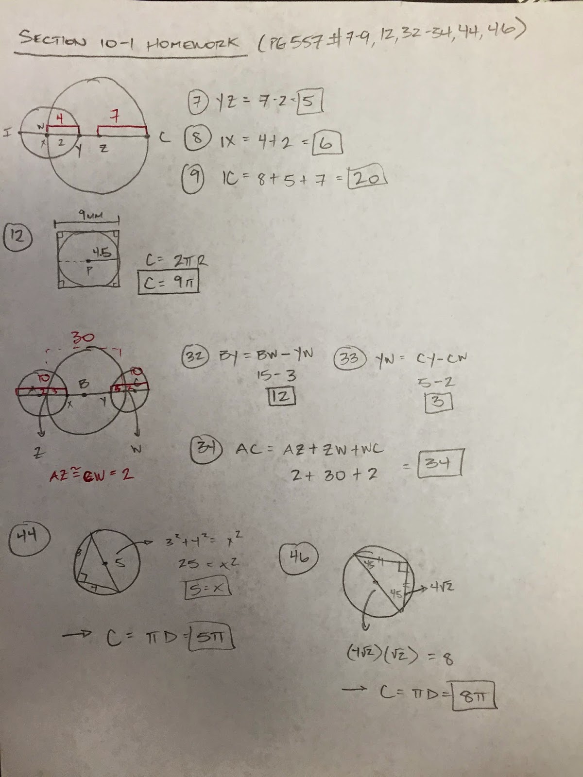 Honors Geometry - Vintage High School: Section 10-1: Circles and ...