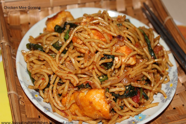 Busy At Indian Kitchen: Chicken Fried Noodles (Chicken Mee Goreng)