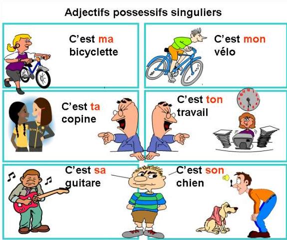 Le Cahier de Français: LES ADJECTIFS POSSESSIFS