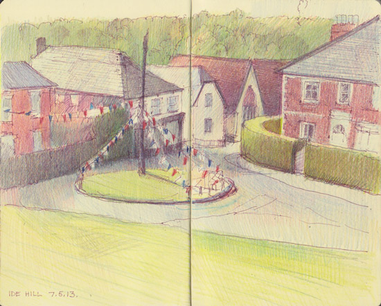 Travels with a Sketchbook in...: The green at Ide Hill