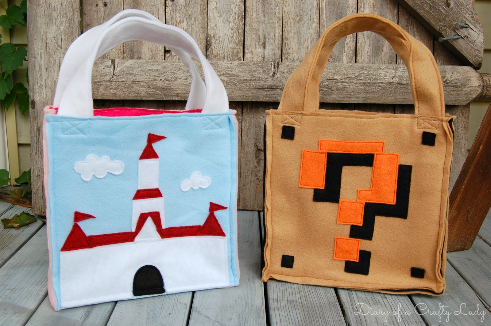 Diary of a Crafty Lady: Super Mario Brothers Custom Felt Trick-or-Treat ...