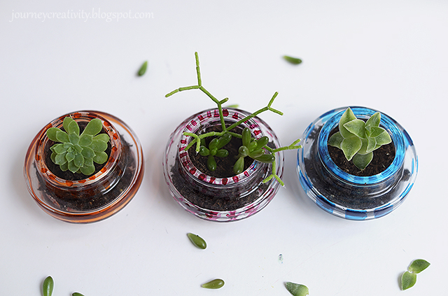 Upcycle glass cap pots - Journey into Creativity
