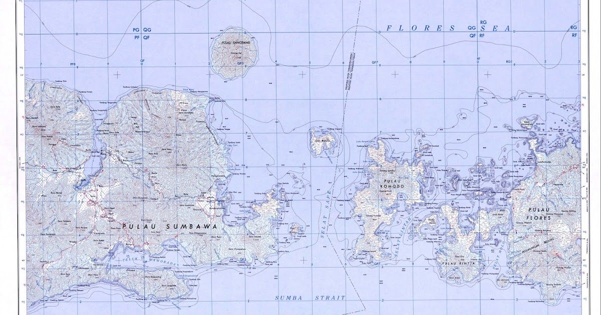 AMAZING INDONESIA: BIMA CITY TOPOGRAPHIC MAP SCALE 250K