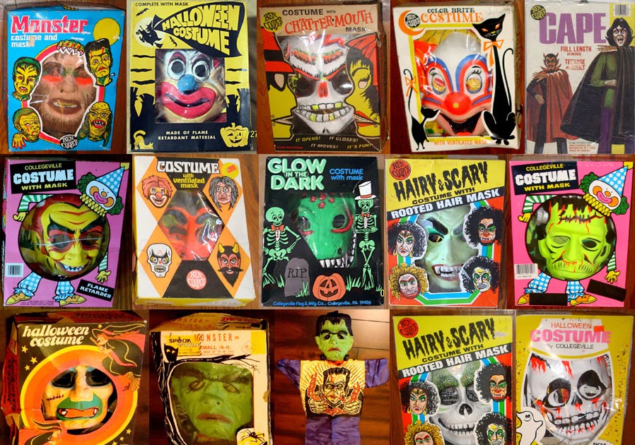 Assorted Vintage Plastic Halloween Masks | Blood Curdling Blog of ...