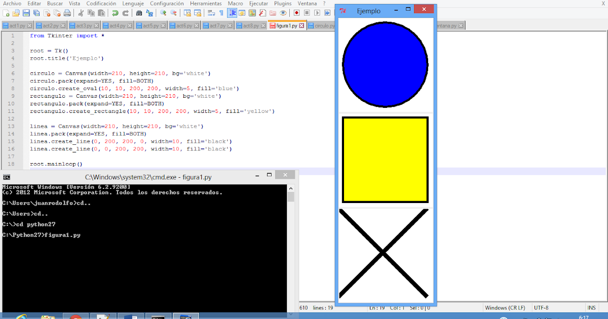 Jrgt Ejercicios De Circulo Rectángulo Y Lineas En Python 