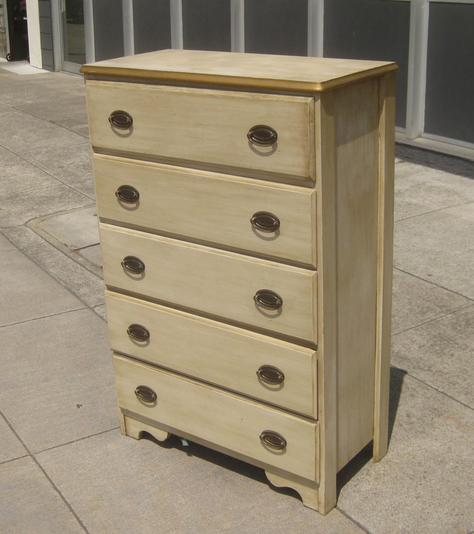 UHURU FURNITURE & COLLECTIBLES: SOLD - Ivory Chest of Drawers - $70