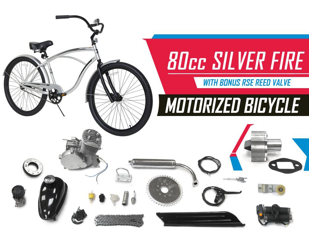 Bicycle Engine Parts: Motorized Bicycles - Silver Fire 66cc/80cc ...