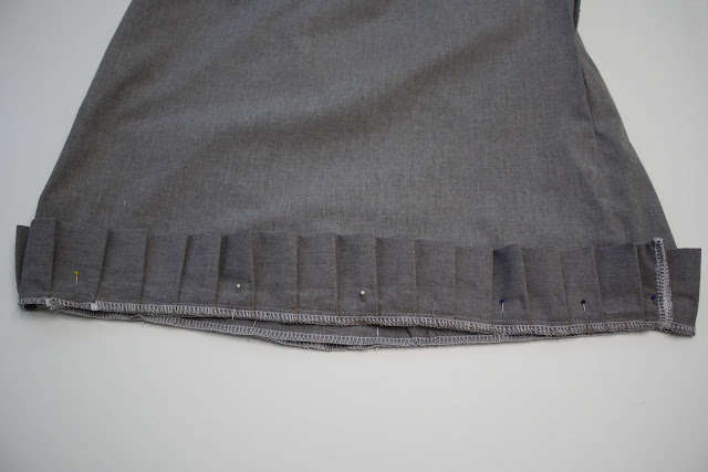 Pleated trim skirt refashion - Melly Sews