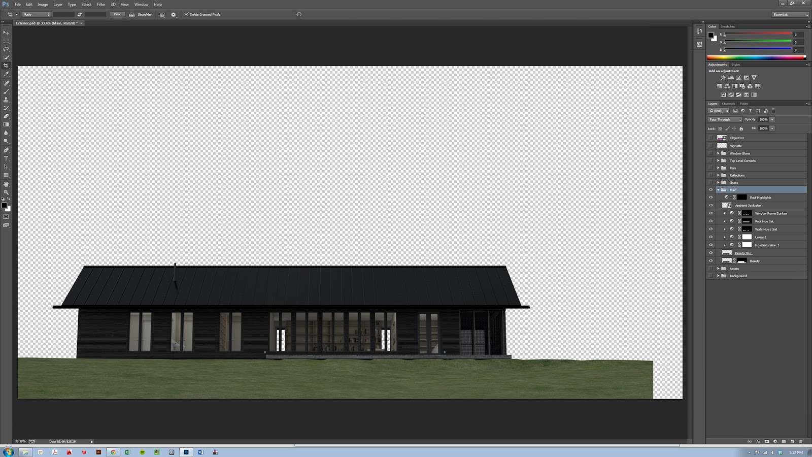 The BLDGtyp Blog: Making Of: Upstate NY House Rendering (Photoshop Part 01)
