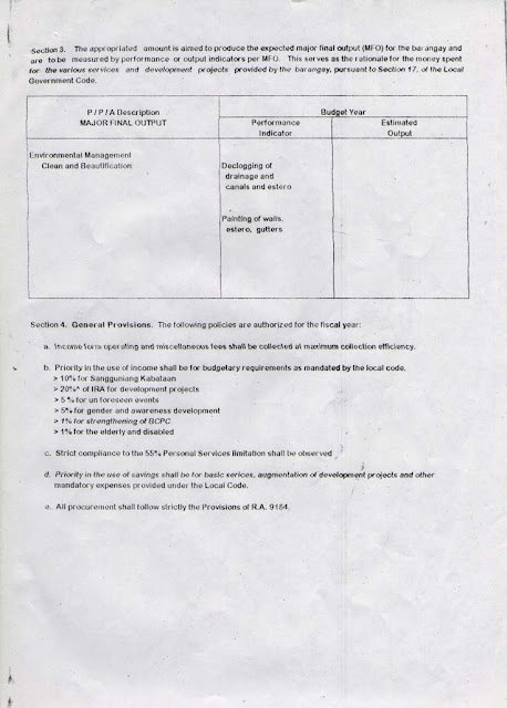 Barangay 68 Zone 6 Tondo 1: Barangay Expenditure Program Section 3