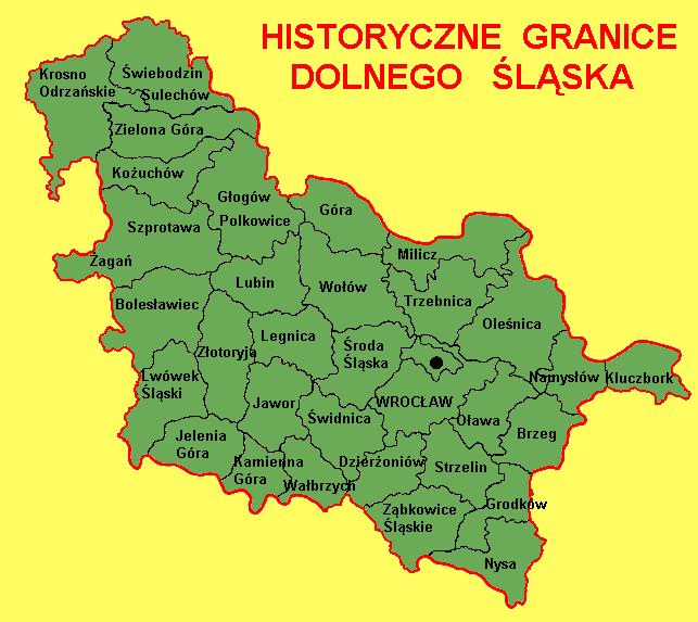 DOLNY ŚLĄSK: Historyczne granice Dolnego Śląska