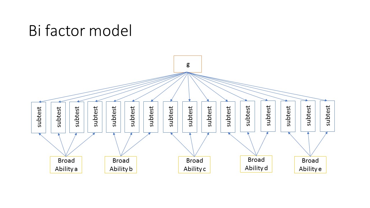 Beyond IQ: Is CHC a hierarchical or a Bi-factorial model of intelligence?