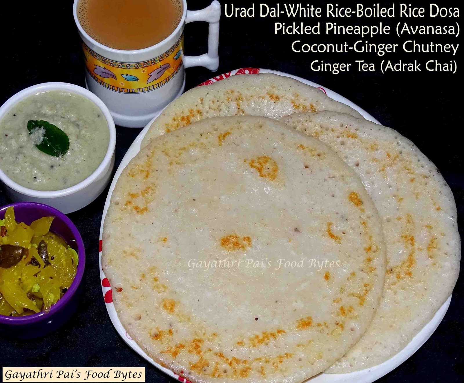 Gayathri Pai's Food Bytes: Urad Dal-White+Boiled Rice Thick Dosa (Udidu ...