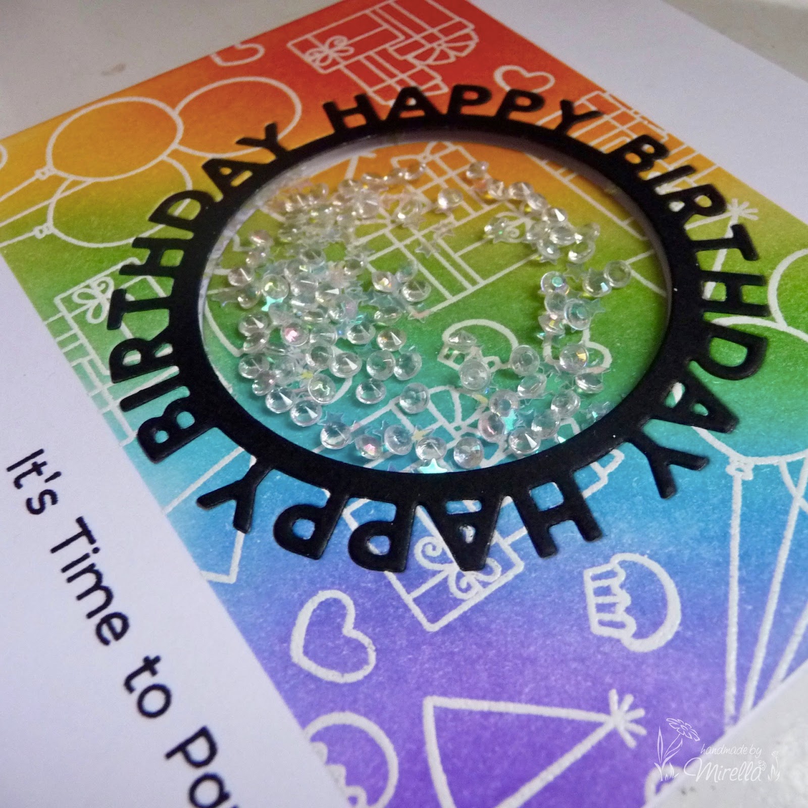 Handmade By Mirella: Happy Birthday shaker card
