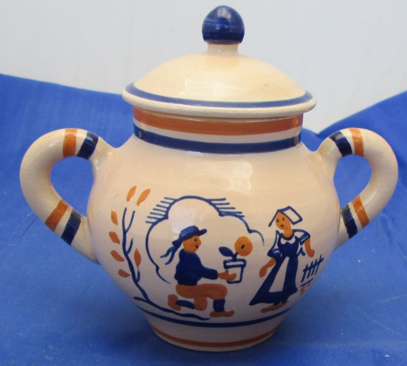 Henriot Quimper Pot For Tea Bags, circa 1930 - SOLD