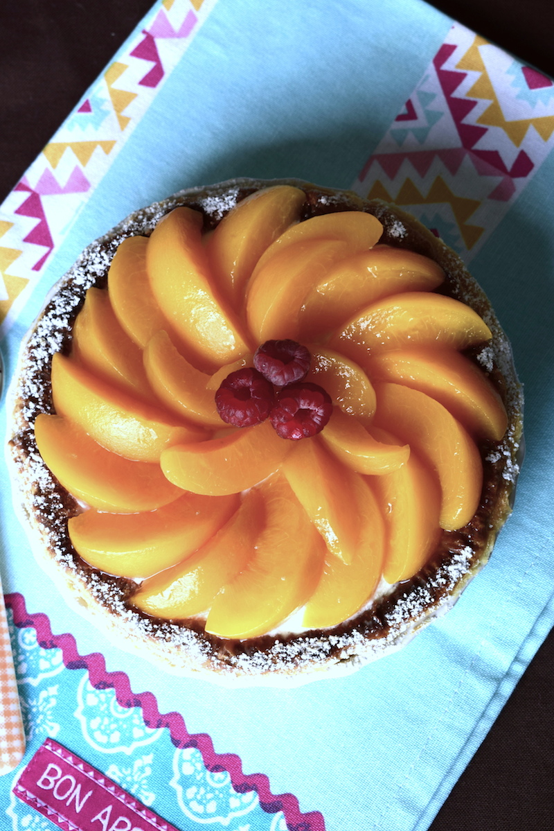 Tarta de queso y melocotón. - Lavanda Cakes