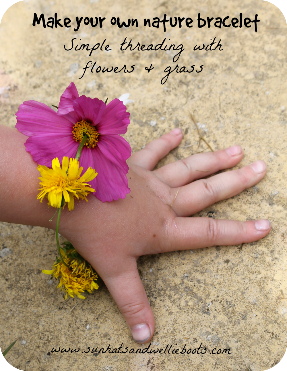 Sun Hats & Wellie Boots: Nature bracelet - made from grass & wild flowers