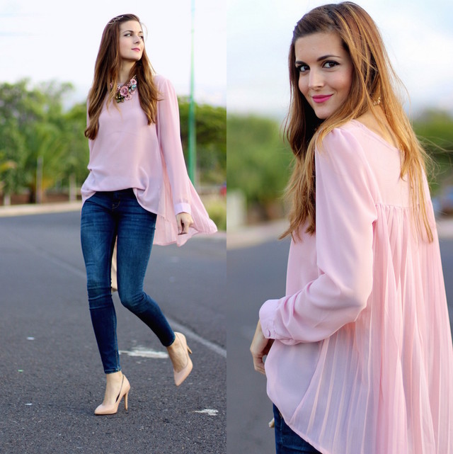 OUTFIT DEL DÍA: Look con blusa palo rosa Inspiración