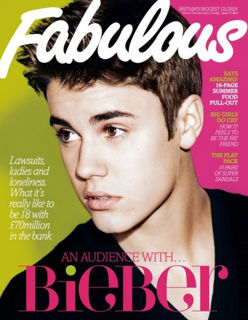 Justin Bieber: Justin Bieber on Fabulous Magazine Cover