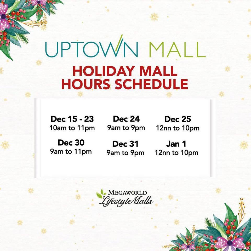 Manila Shopper: Holiday 2018 Schedule of Malls, Supermarkets, Theme Parks