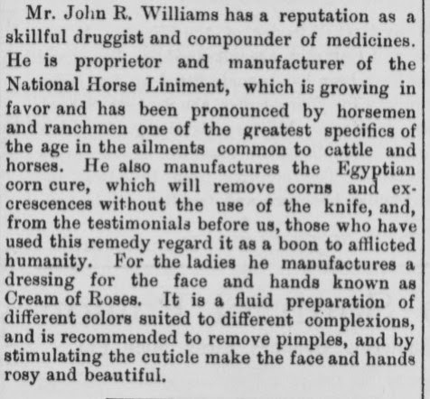 Western Bottle News: John R. Williams Stockton Druggist
