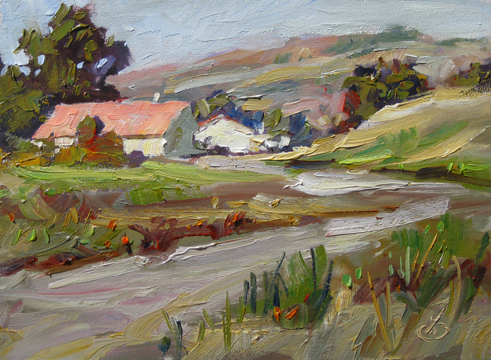TOM BROWN FINE ART: AMERICANA, RURAL LANDSCAPE, 6x8 INCH IMPRESSIONIST ...