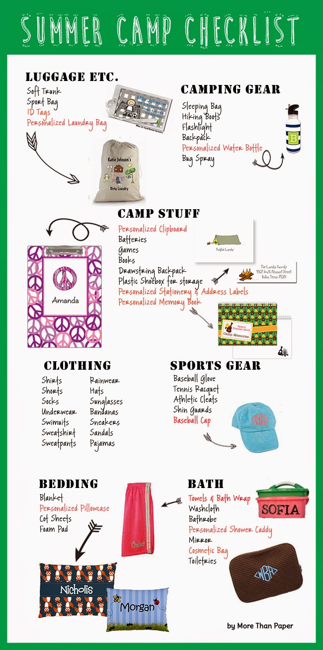 More Than Paper Blog: Summer Camp Checklist