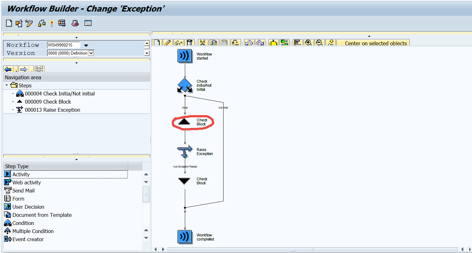 TECHSAP : Workflow : Demo13- Rasing and handling exception in Work FLow
