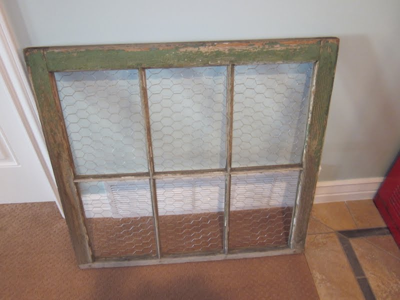 Our Adventures in Home Improvement: Chicken Wire Update to an Old Window
