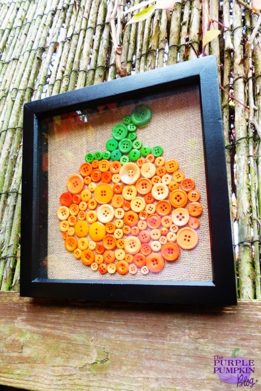 Button Pumpkin Shadow Box
