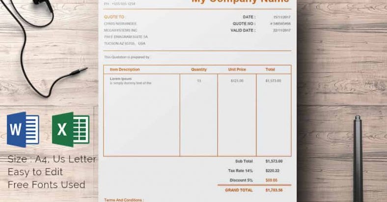 3+ Transport Quotation Template Word