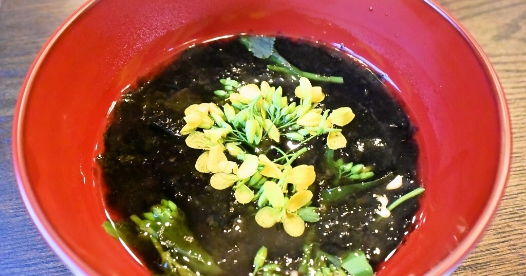 Nori to nanohana no osuimono / clear soup with nori seaweed and field ...