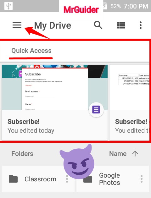 How to hide quick access in google drive - taiaquik