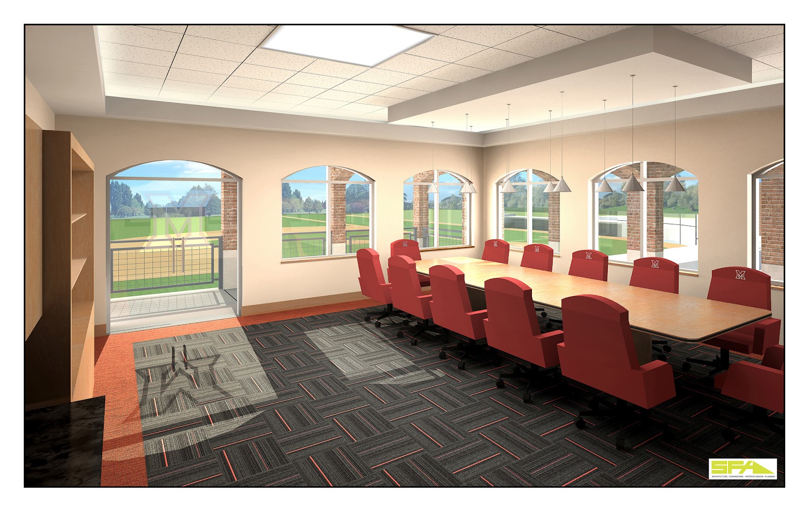 Nate England Art: Miami University Baseball Building Interior