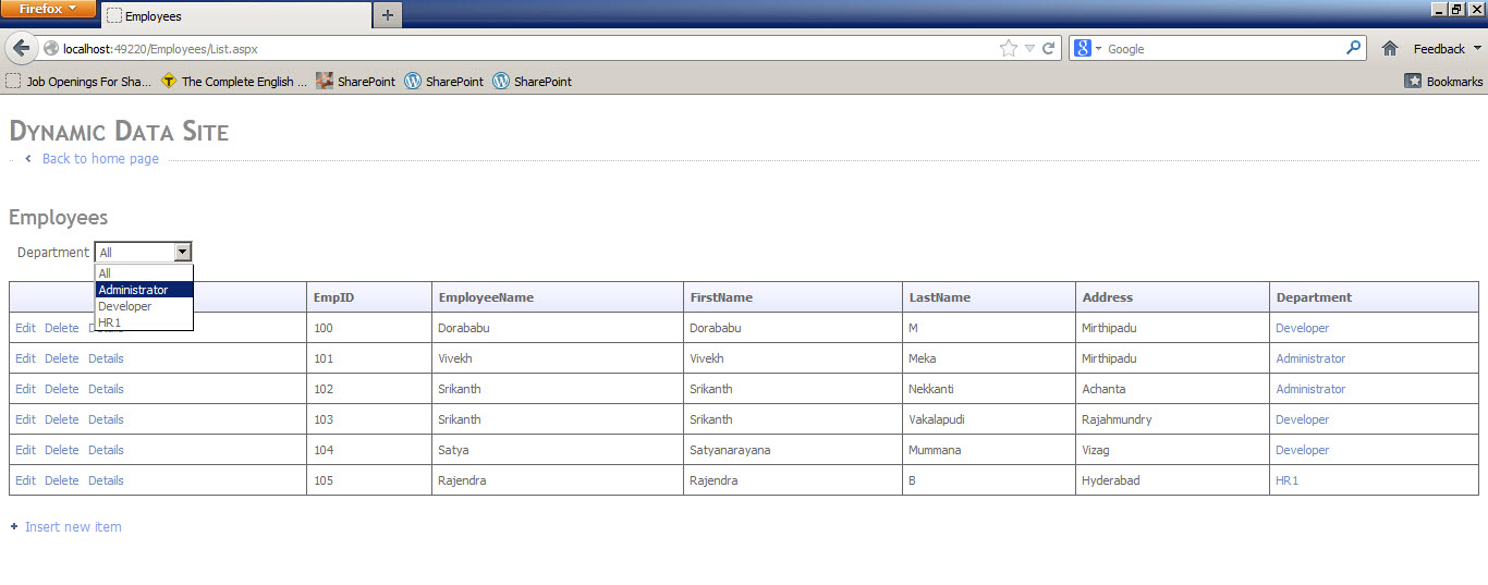 Dotnetprogramming Dynamic Data Entities Web Application With Entity Framework