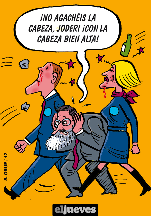 Monsergas y Humor: RAJOY CON LA CABEZA BIEN ALTA