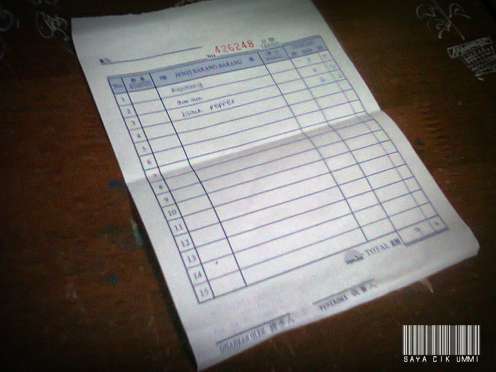 Saya Cik Ummi: Apesal Bagi Resit Kosong Ni