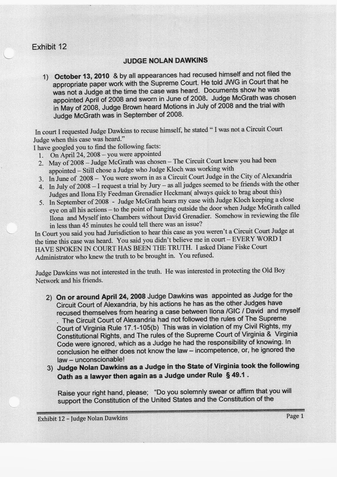 Judge Nolan B. Dawkins