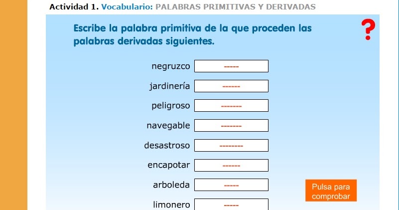 Sexto de Primaria Colegio Marista Castilla: Las palabras primitivas y ...